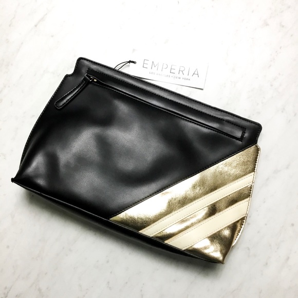 Emperia | Bags | Nwt Emperia Gold And Black Tonal Clutch | Poshmark